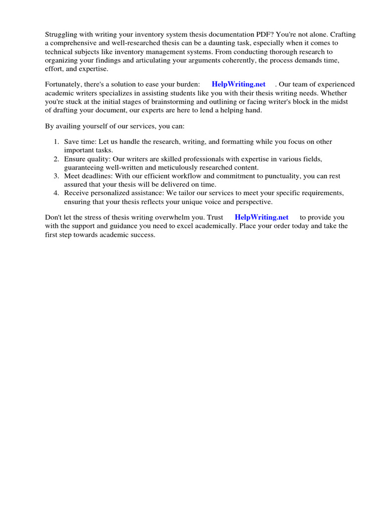 Inventory System Thesis Documentation PDF | PDF
