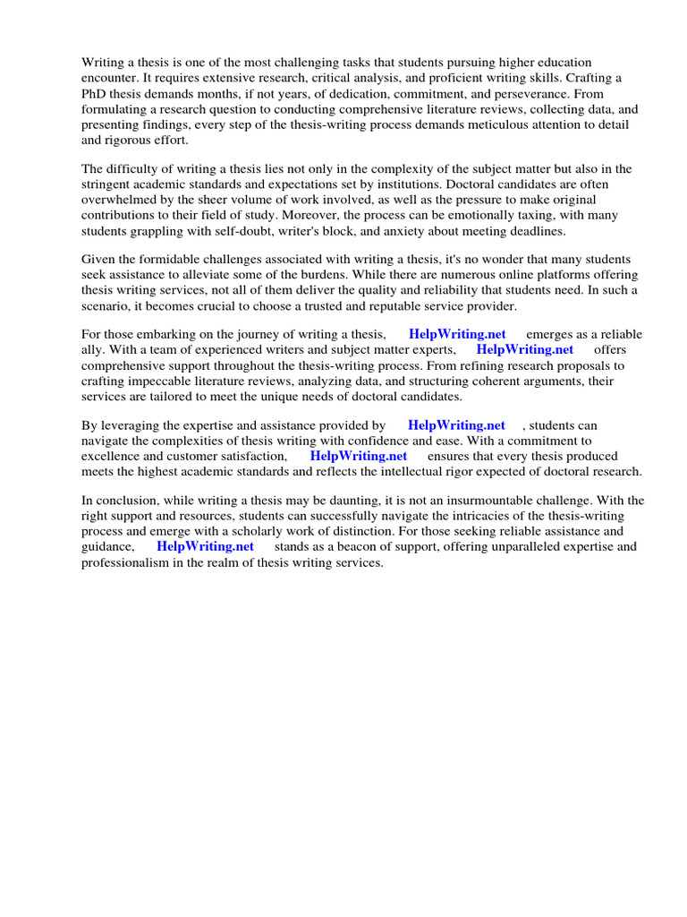 Summary Of Phd Thesis Pdf