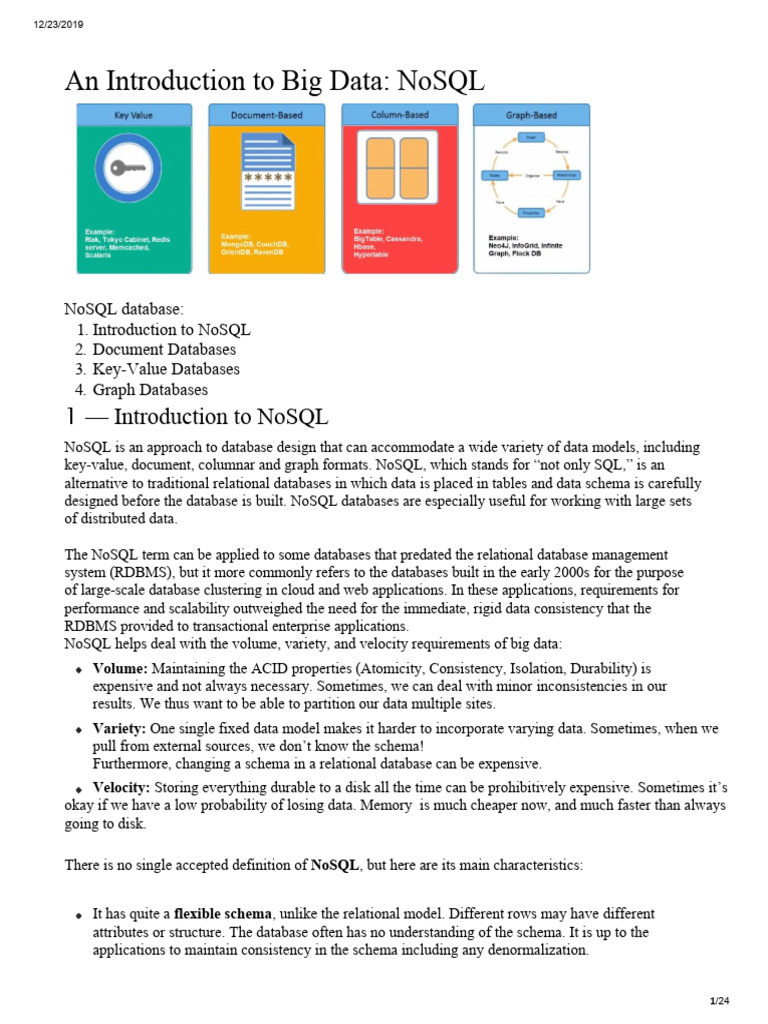 An Introduction to Big Data_ NoSQL - Data Science | PDF | No Sql | Databases
