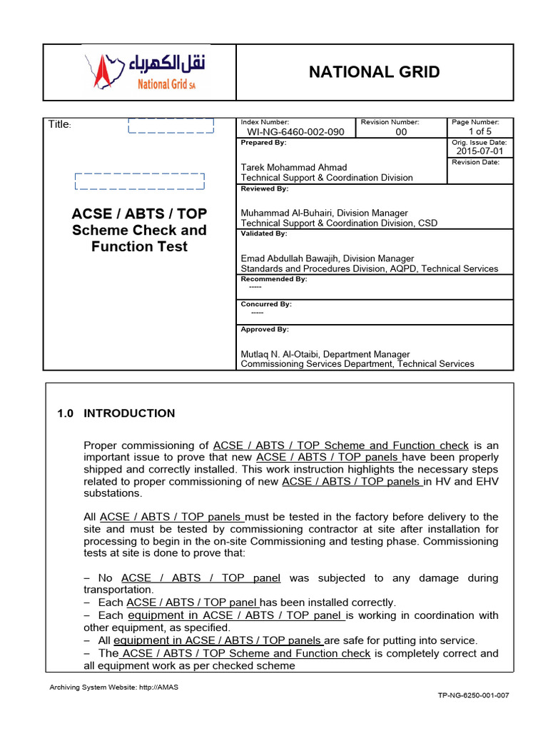 WI-NG-6460-002-090 Work Instruction For ACSE - ABTS - ToP Scheme Check ...