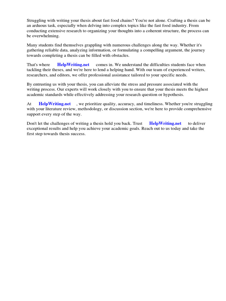 Thesis Tungkol Sa Fast Food Chain | PDF | Tagalog Language