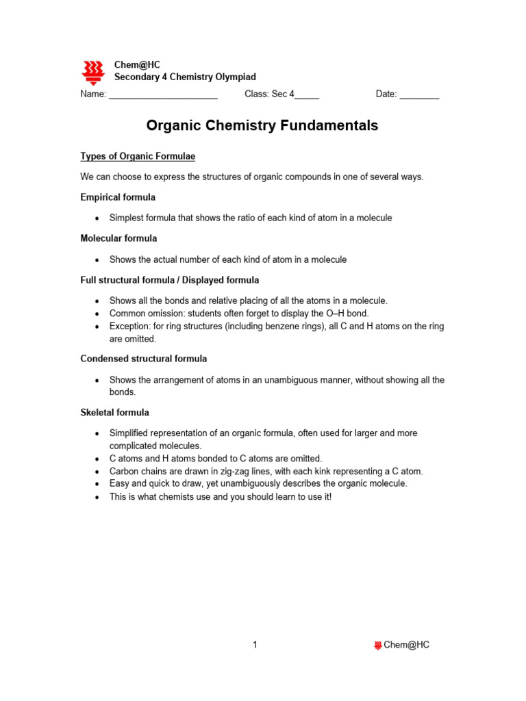 Lesson 2 Organic Chemistry Fundamentals | PDF | Chirality (Chemistry ...