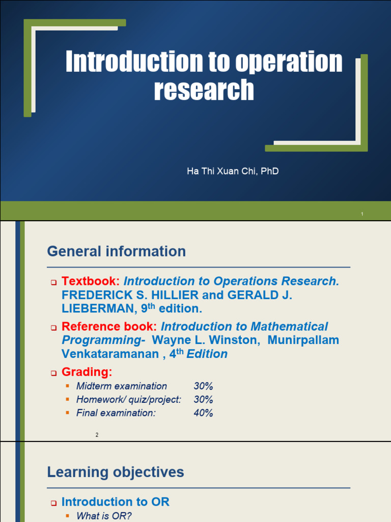C1 Introduction or | PDF | Linear Programming | Stochastic Process