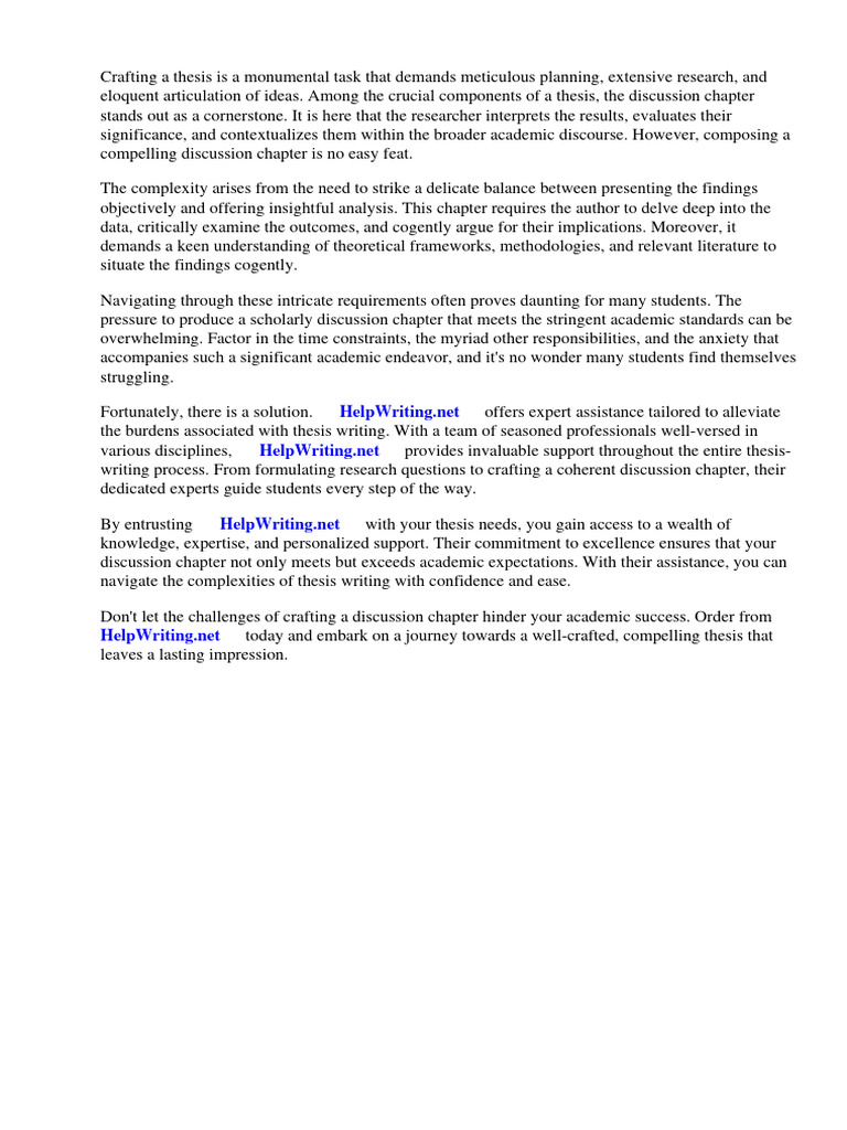 Thesis Discussion Chapter Structure | PDF | Art | Computers