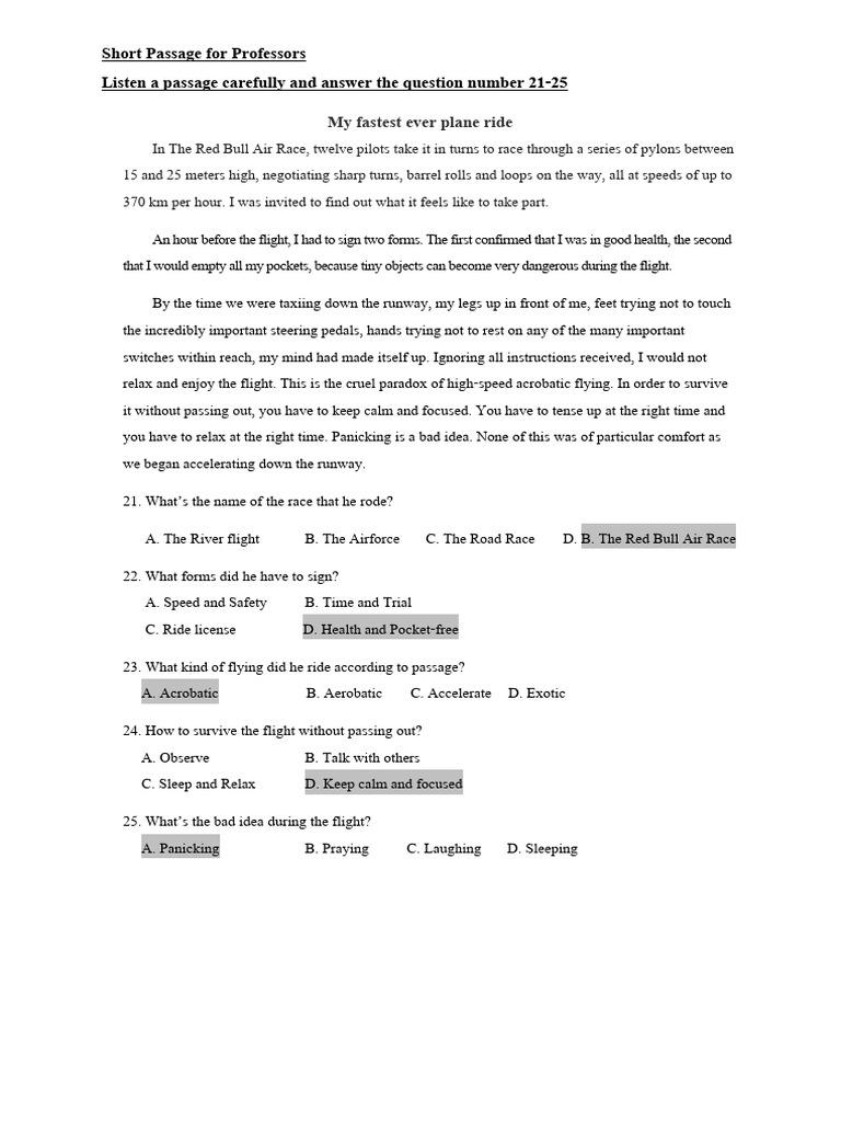 03-4.short Passage For Professions | PDF