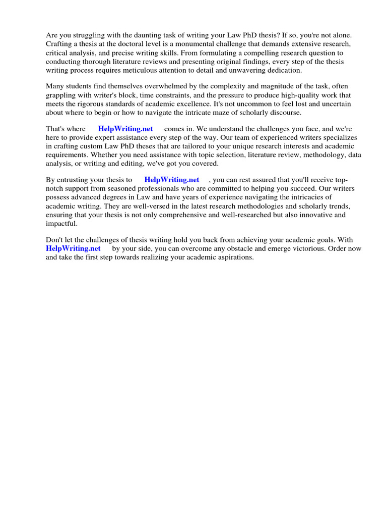 Law PHD Thesis Collection | PDF | Thesis | Doctor Of Philosophy