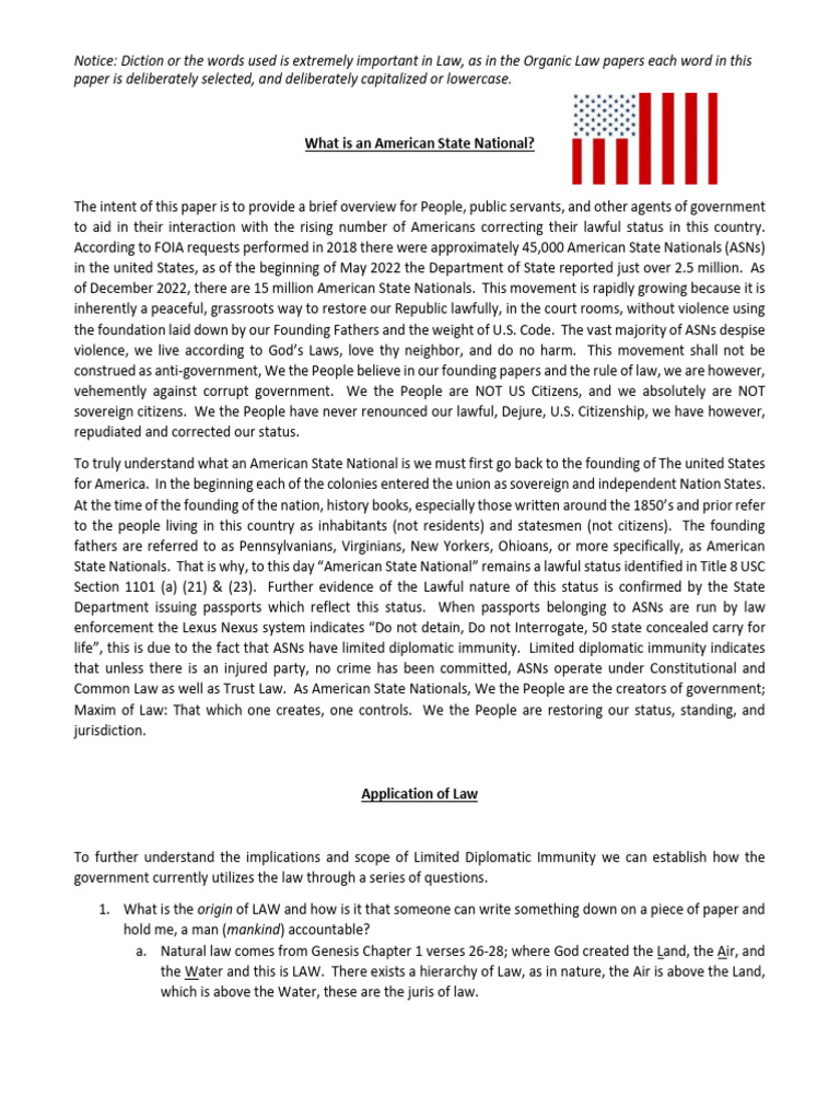 Understanding American State Nationals | PDF | Citizenship | Common Law