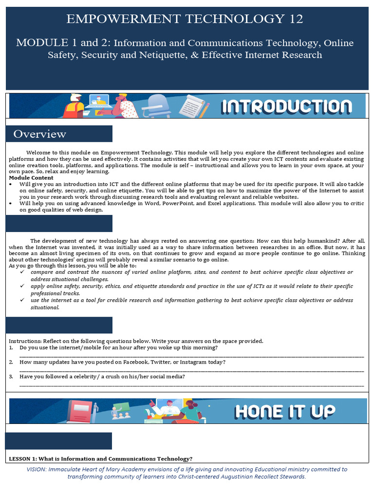 E Tech 12 Week 1 2 | PDF