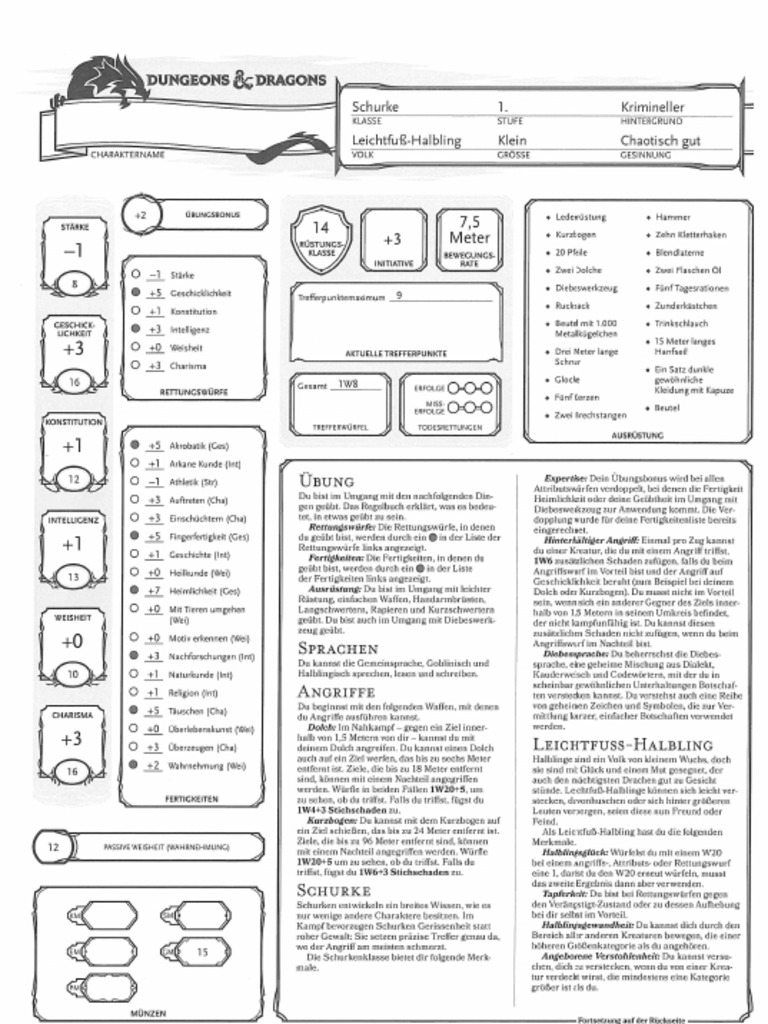 DnD Starter Charaktere | PDF
