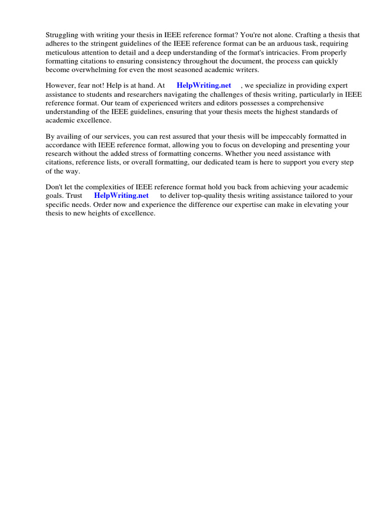 Ieee Reference Format Thesis | PDF