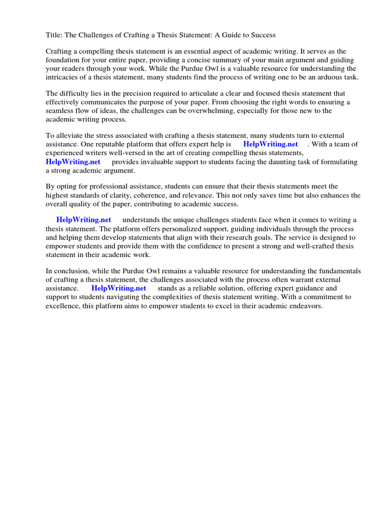 Purdue Owl Thesis Statement | PDF | Cancer | Essays
