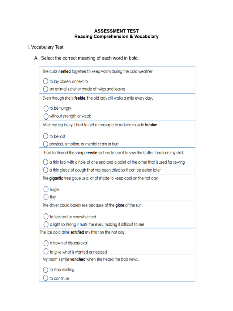 Assessment Test Pdf