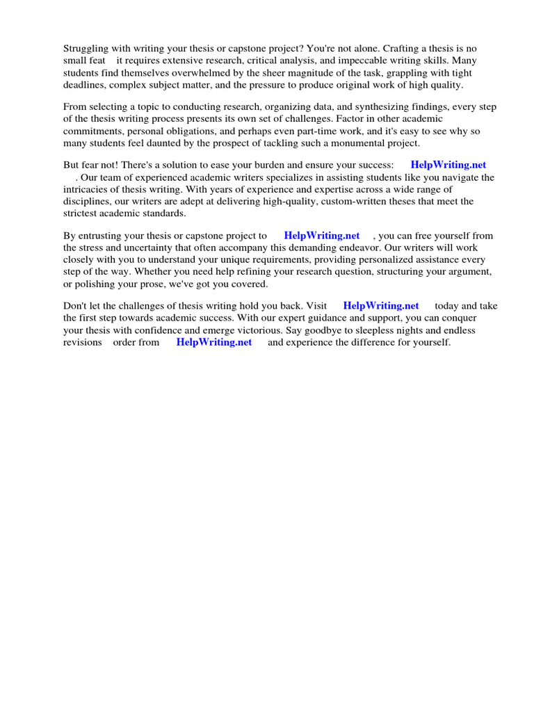 Thesis Or Capstone Pdf Service Learning Thesis