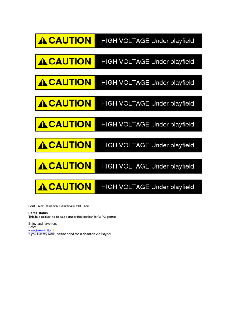 High Voltage Warning Sticker Design | PDF