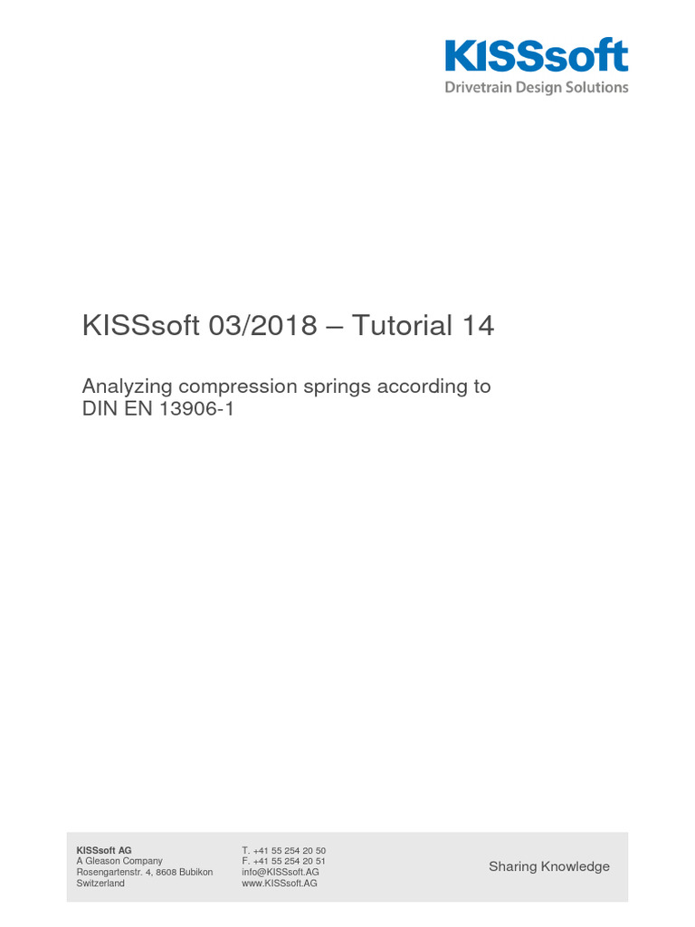 Kisssoft Tut 014 E Compression Springs | Download Free PDF | Buckling ...
