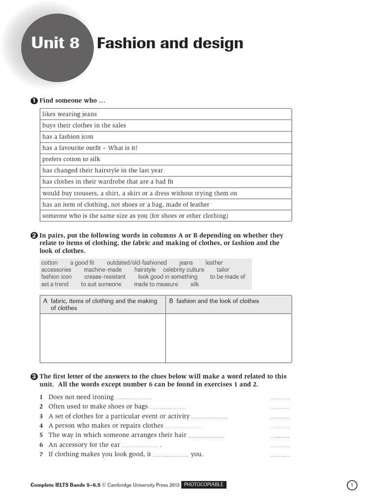 Complete IELTS Bands5to6.5 Unit8 Worksheet | PDF