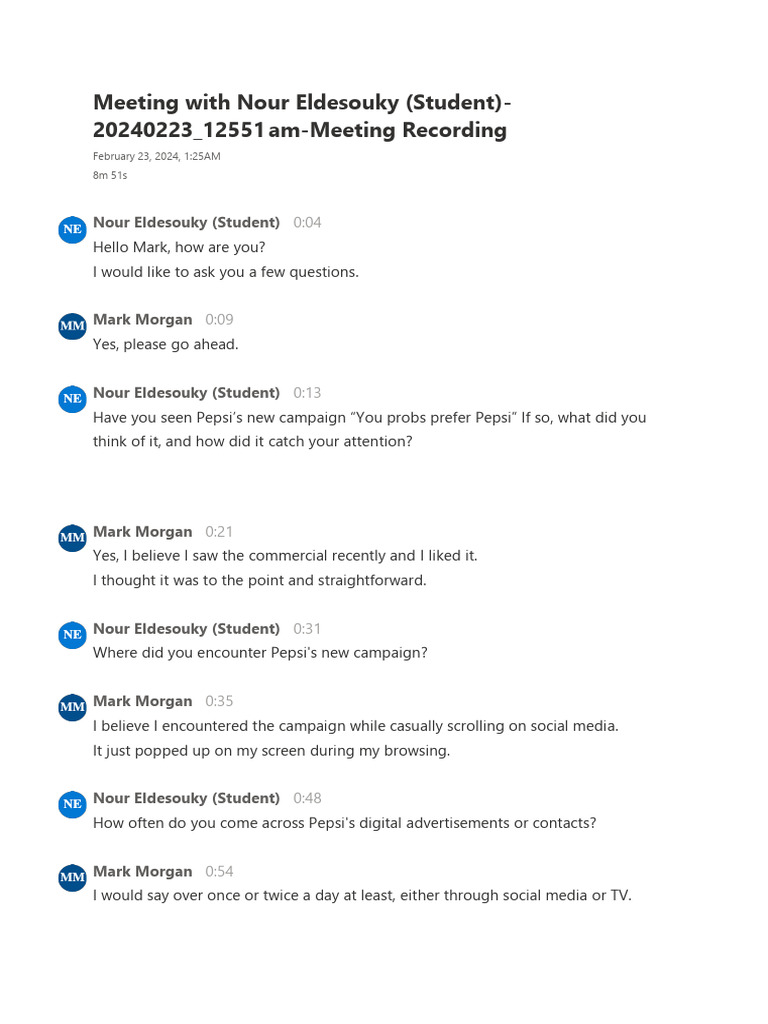 Transcript (Mark) | Download Free PDF | Pepsi | Brand