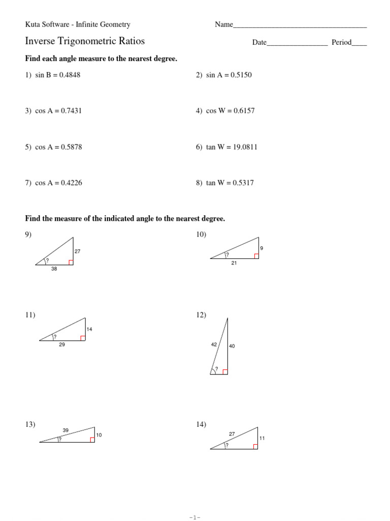 9-Inverse Trigonometric Ratios | PDF | Trigonometric Functions | Geometry