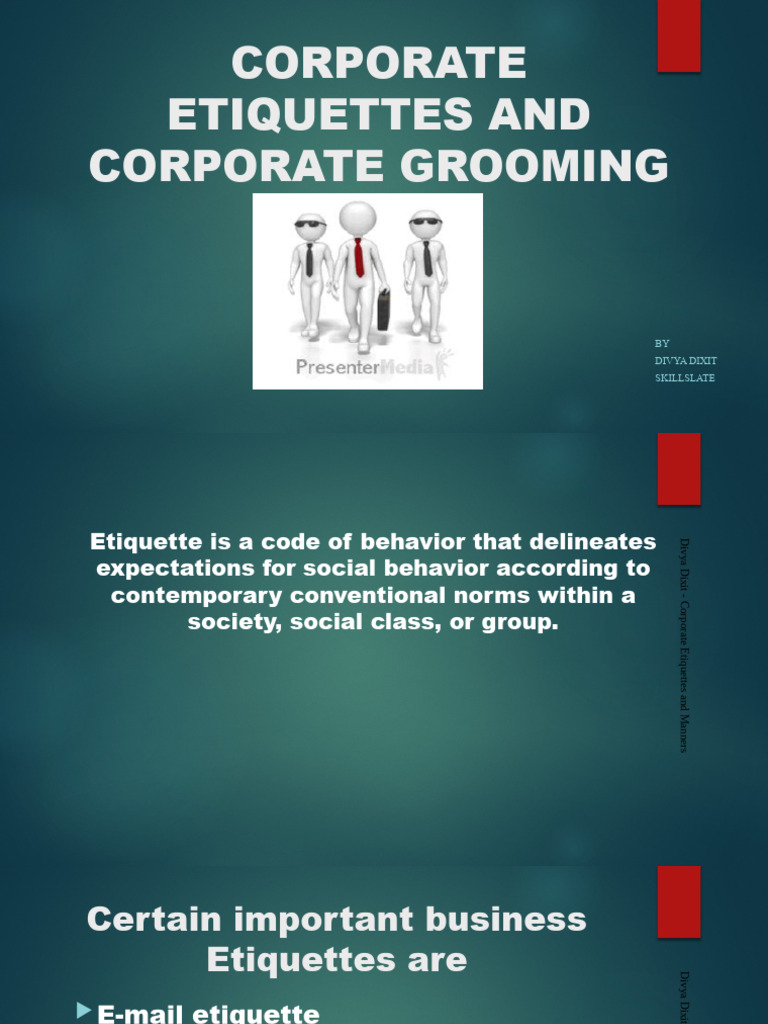 Corporate Etiquette and Grooming Guide | PDF | Body Language ...
