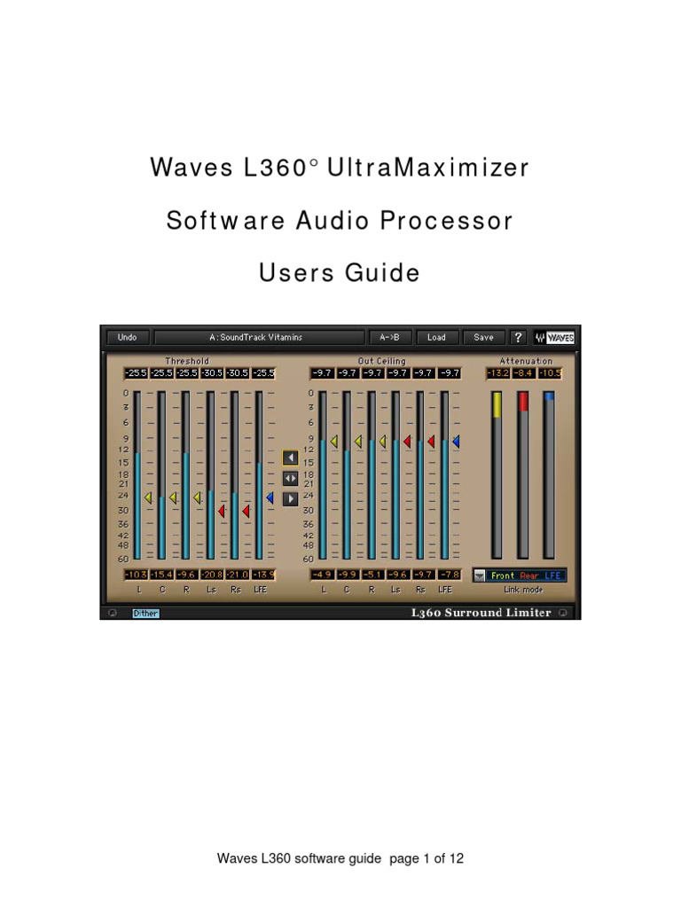 Waves L360° Ultramaximizer Software Audio Processor Users Guide | PDF ...
