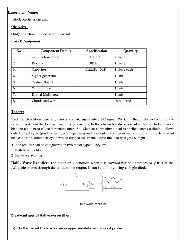 Lab Report 2 | PDF | Rectifier | Amplitude