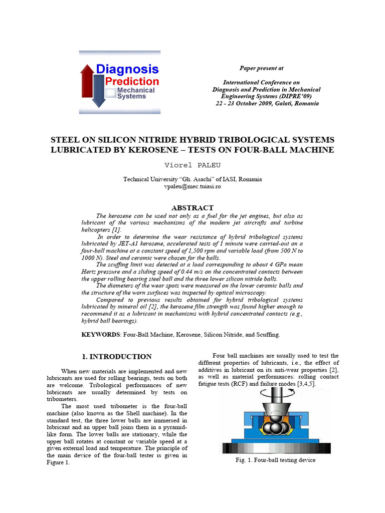 Kerosene Lubrication in Hybrid Tribology | PDF | Wear | Bearing (Mechanical)