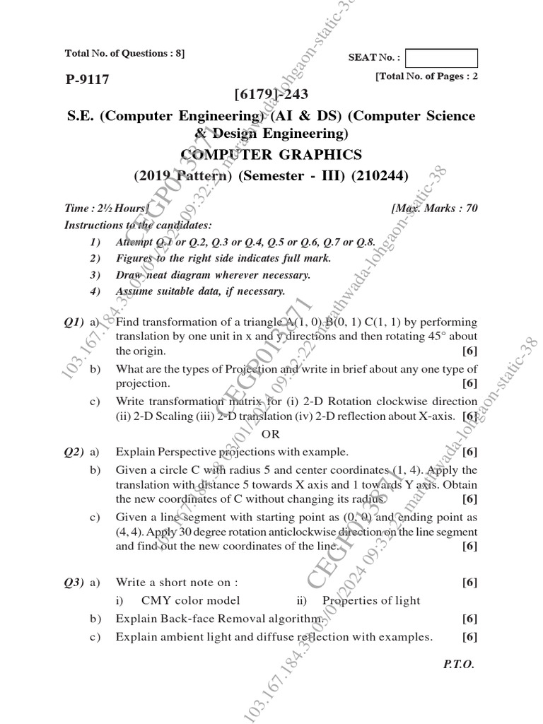 Se Aids - Computer Graphics | PDF