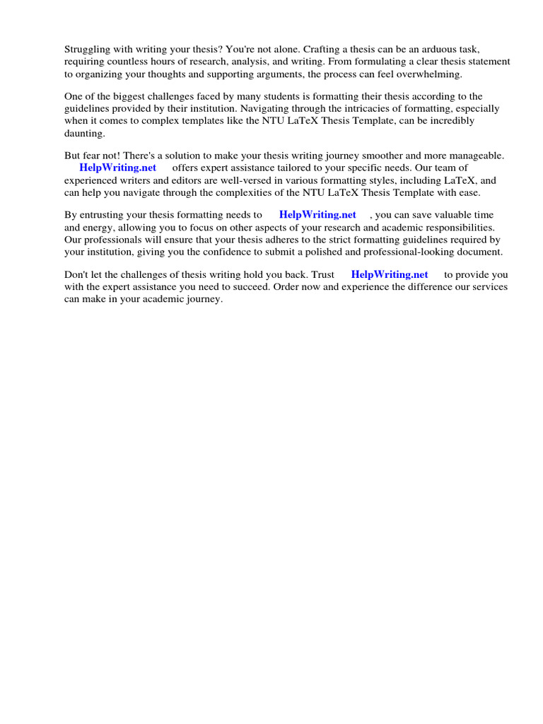 Ntu Latex Thesis Template | PDF