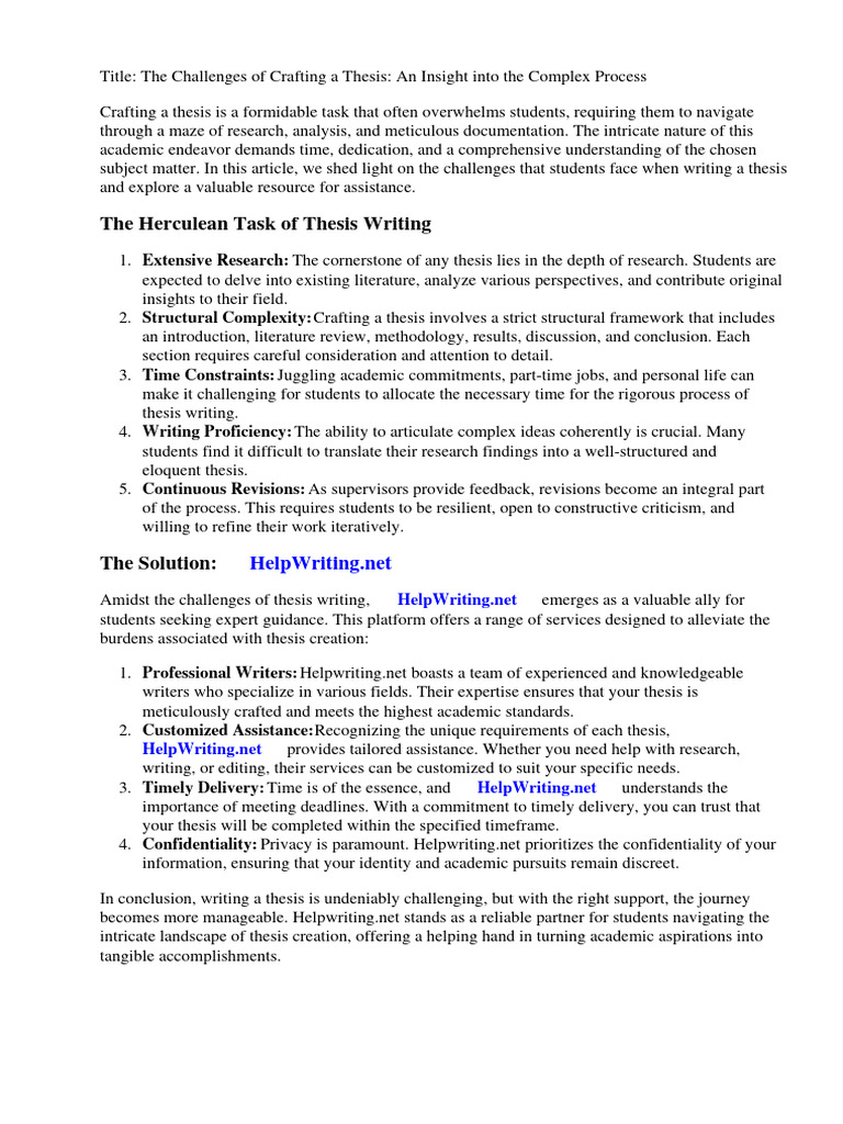 An Example Thesis Paper | PDF