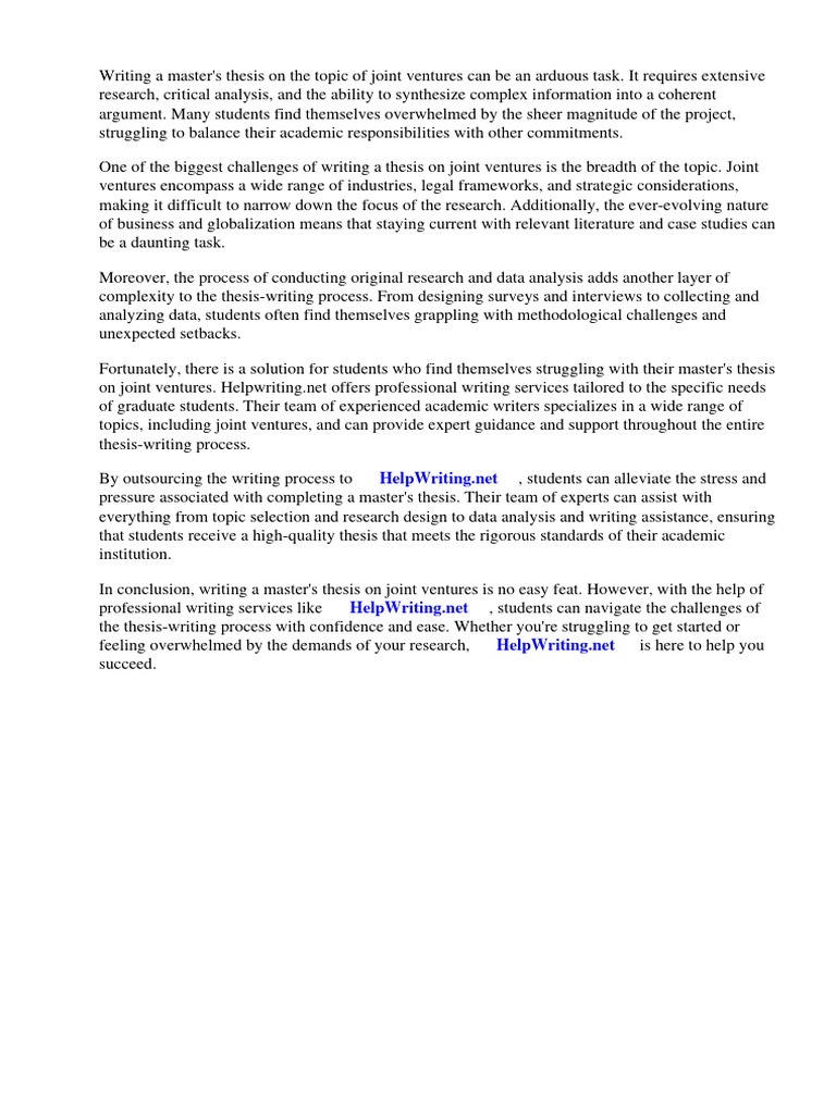 Master Thesis Joint Venture | PDF | Petroleum | Peak Oil