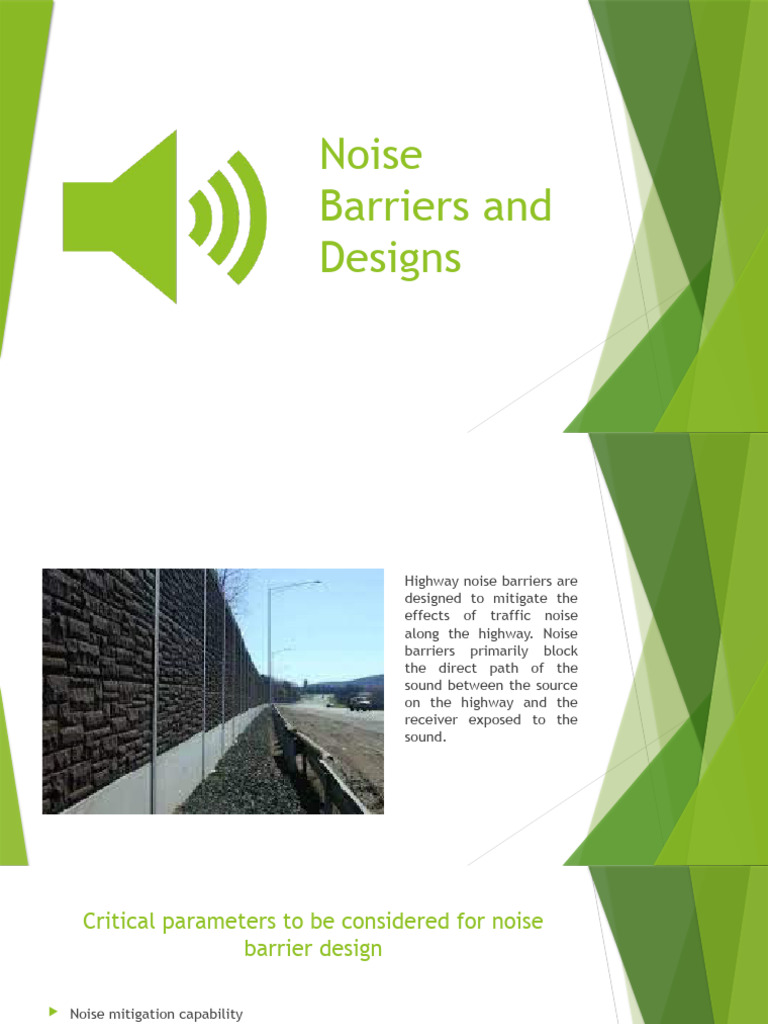 Noise Barriers and Designs | PDF | Sound | Concrete