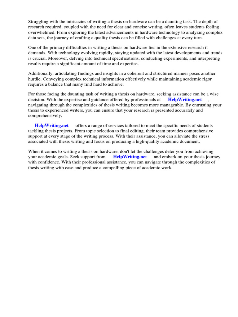 Sample Thesis Hardware | Download Free PDF | Thesis | Computer Network