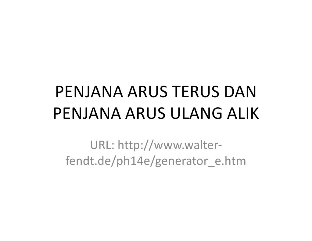 Penjana Arus Terus Dan Penjana Arus Ulang Alik | PDF | Sains ...