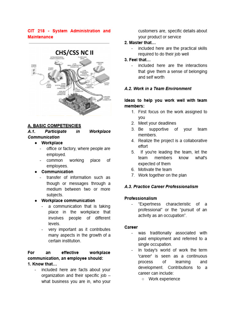 NOTES _ CIT 218 - System Administration and Maintenance | PDF | Ip ...
