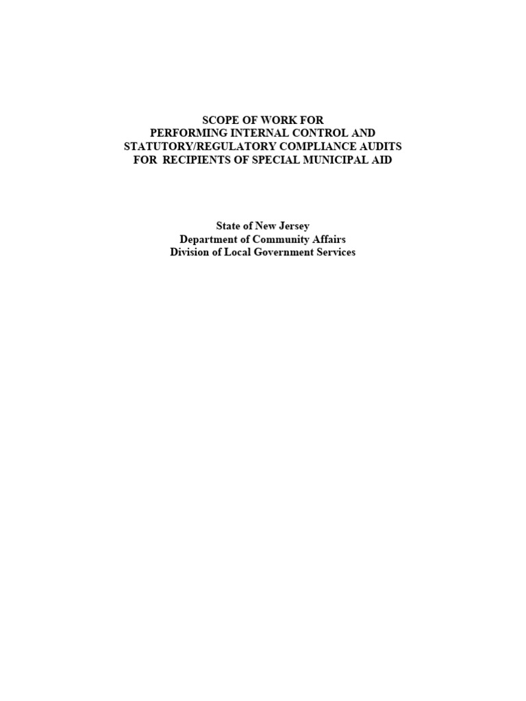 Sma Audit Scope of Work | PDF | Internal Control | Audit