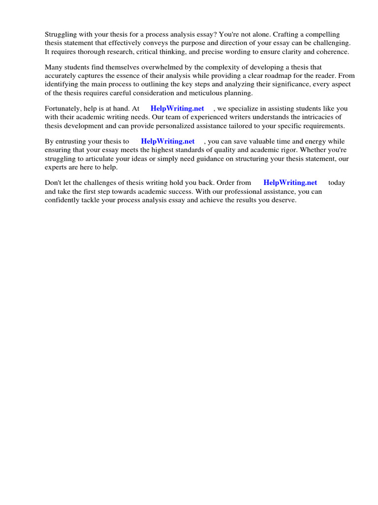 Thesis For Process Analysis Essay | PDF | Essays | Scientific Method