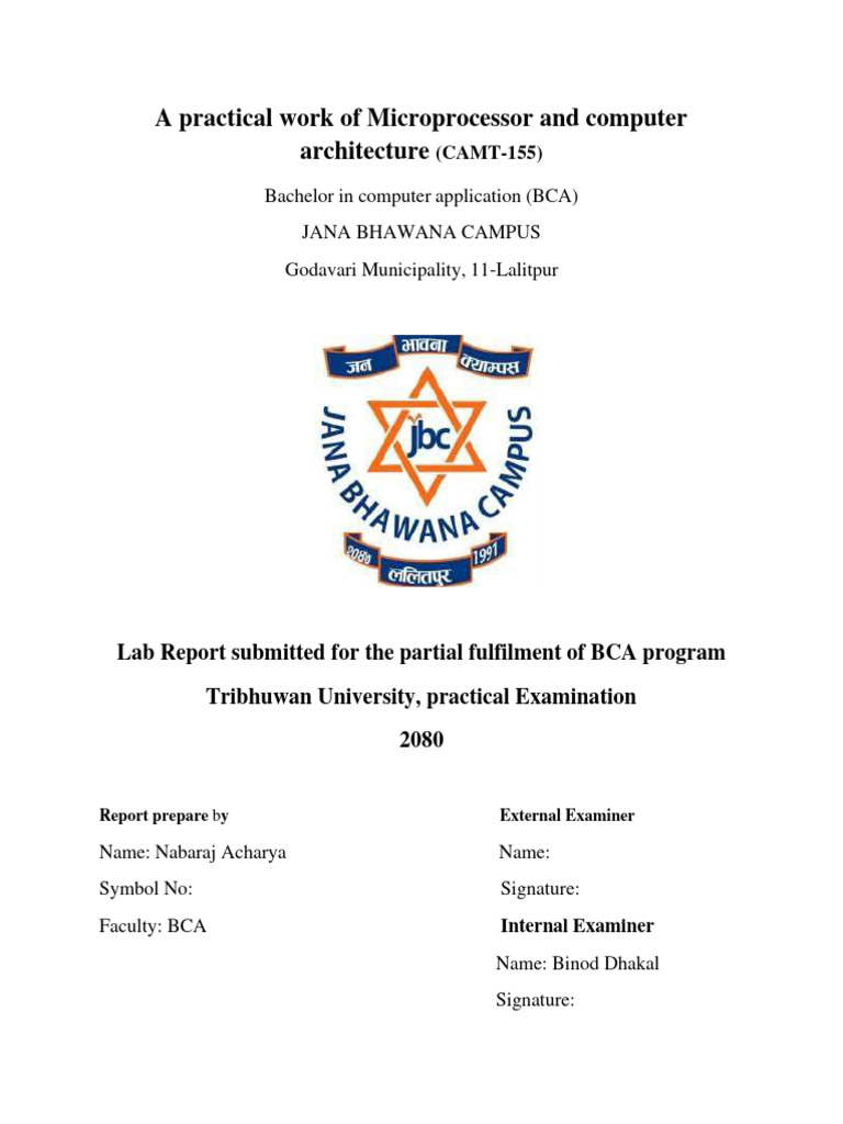 Microprocessor Lab Report for BCA | PDF | Integrated Circuit | Office ...