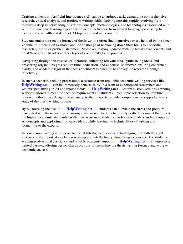 Thesis Topics Artificial Intelligence | PDF | Intelligence (AI) & Semantics | Artificial ...