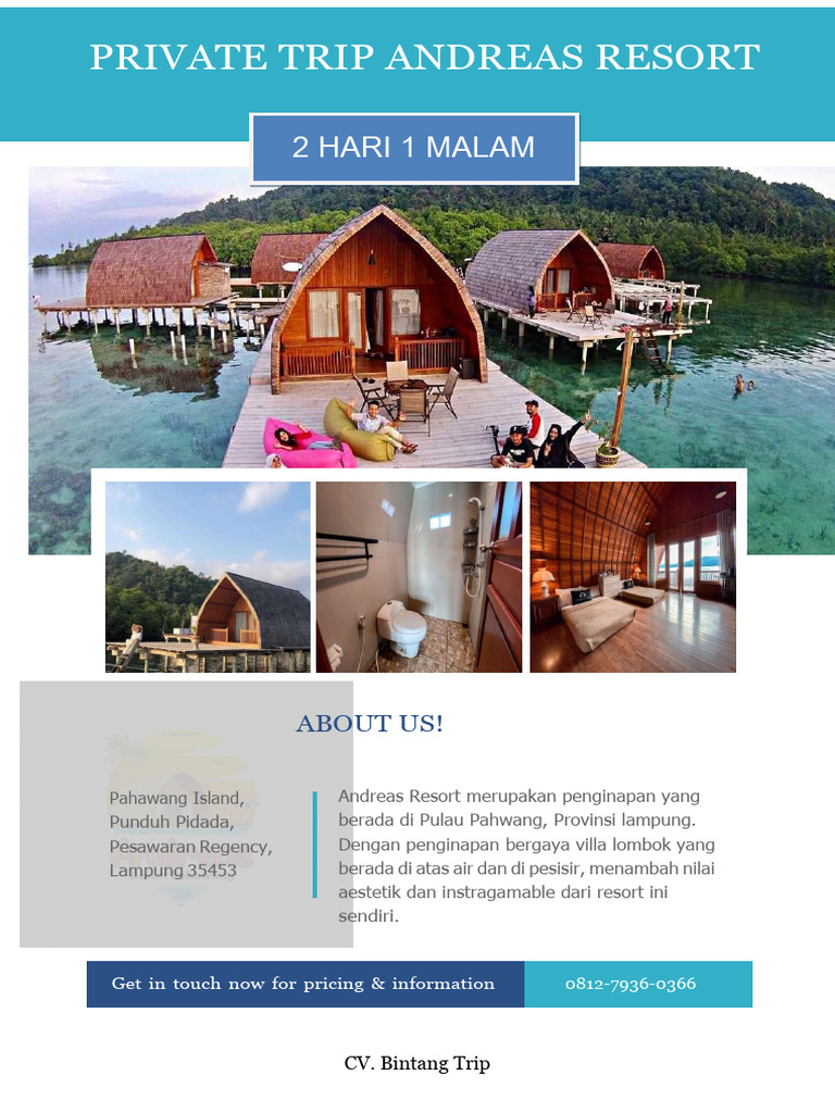 Trip 2D1N di Andreas Resort Pahawang | PDF