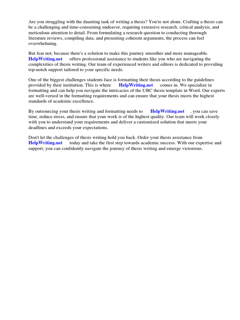 Ubc Thesis Template Word | PDF