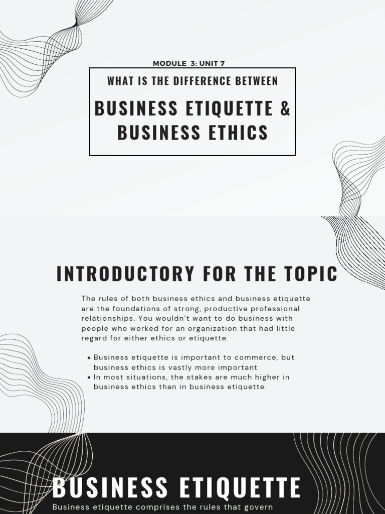 Module 3 Unit 7 | PDF | Etiquette