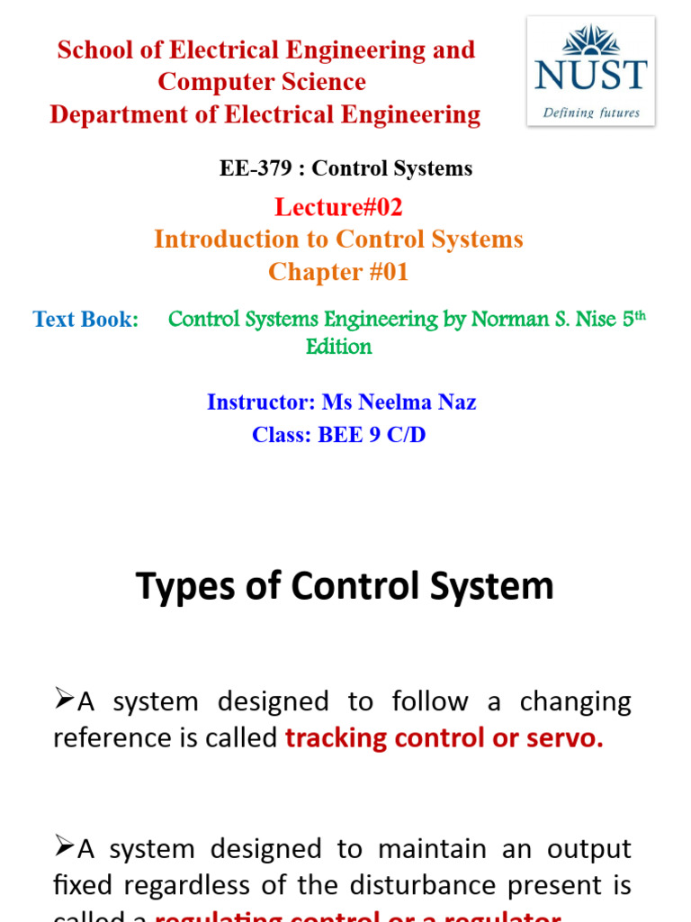 2 EE-379 Lecture 02 Introduction | PDF | Control Theory | Feedback