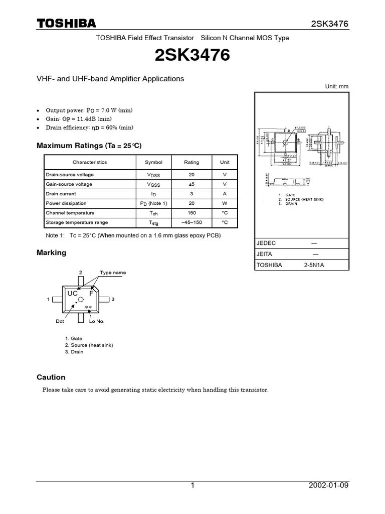 Ic Final Radio 2SK3476 | PDF | Reliability Engineering | Field Effect Transistor