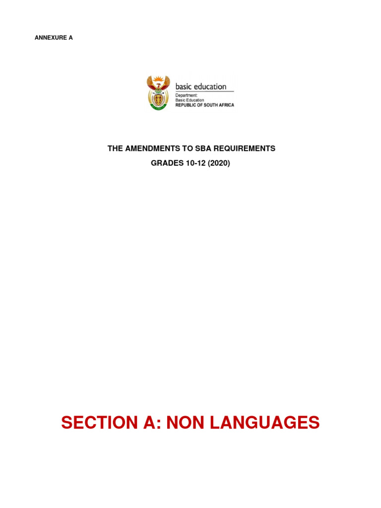 ANNEXURE A SBA Requirenments For Grades 10-12 08062020 (2) (Autosaved2 ...