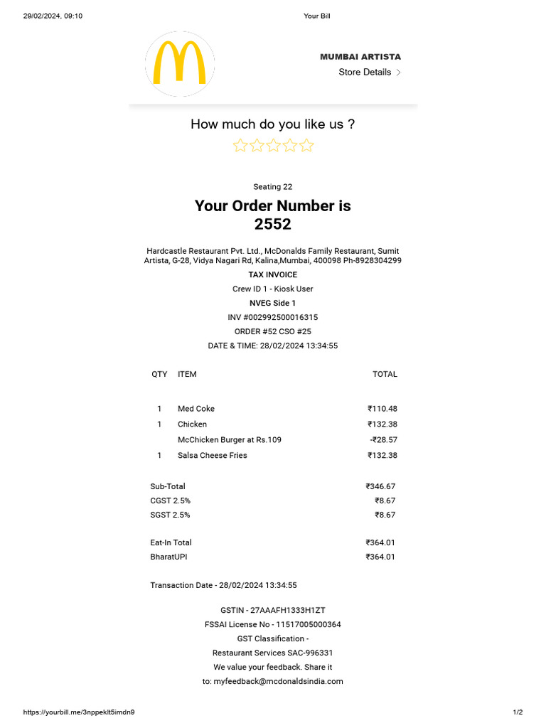 28 Bill | PDF | Taxes | Fast Food