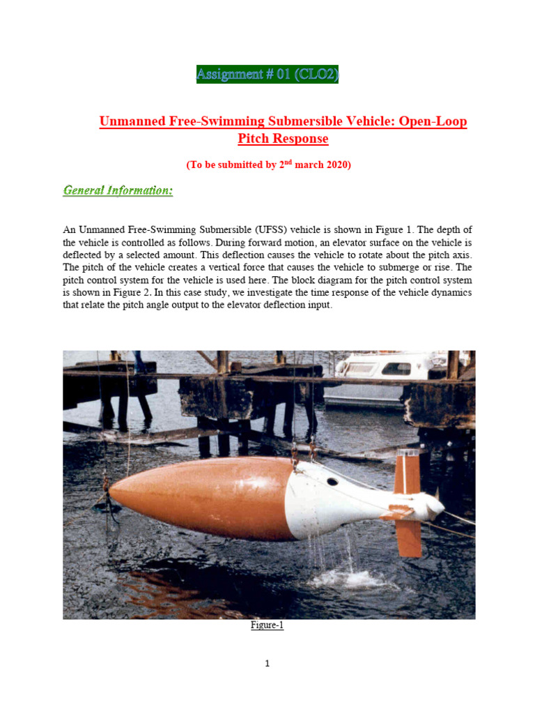 14 Assignment 01 UFSS Swimming Submersible Vehicle | PDF