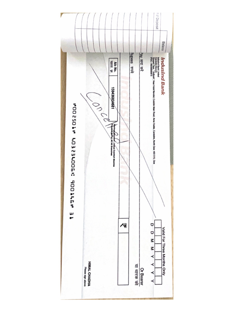 Cancelled Cheque | PDF