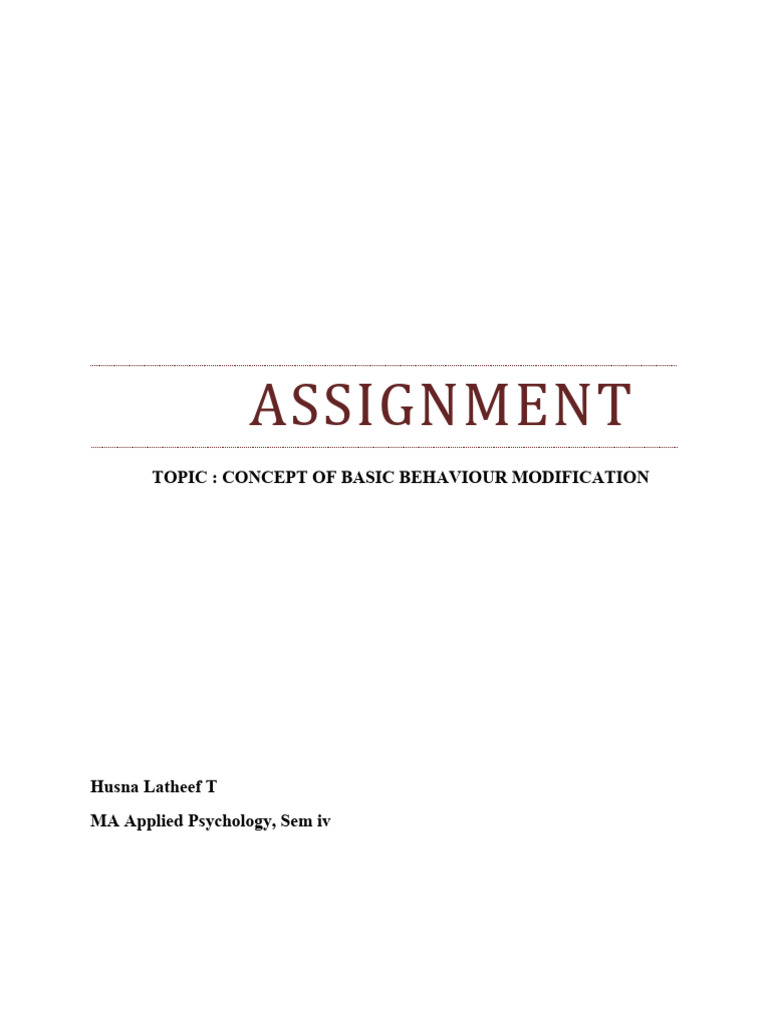 Concept of Behaviour Modification | PDF | Reinforcement | Behaviorism