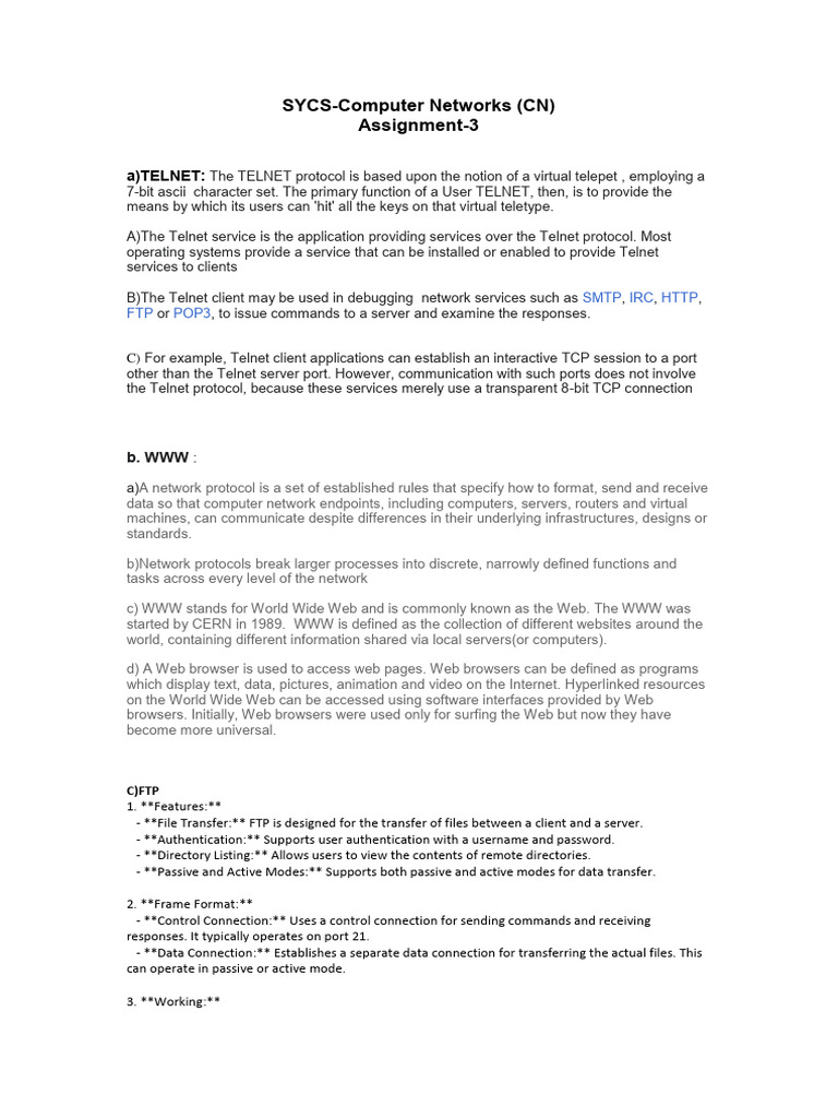 SYCS | PDF | Domain Name System | File Transfer Protocol