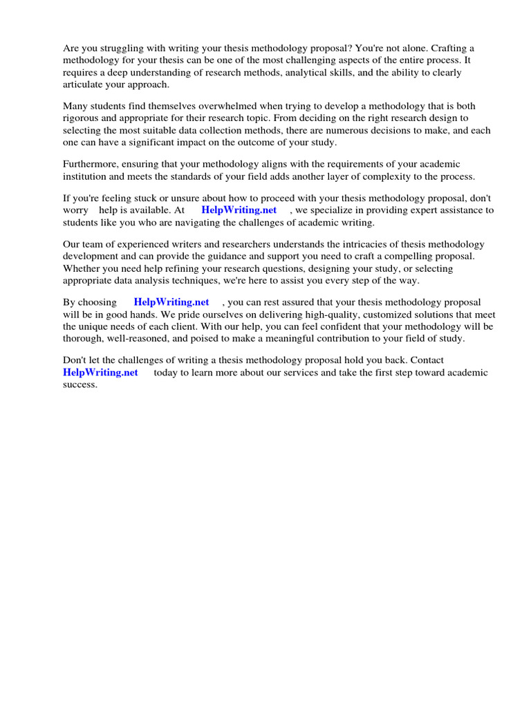 Methodology Thesis Proposal Example | PDF | Methodology | Thesis